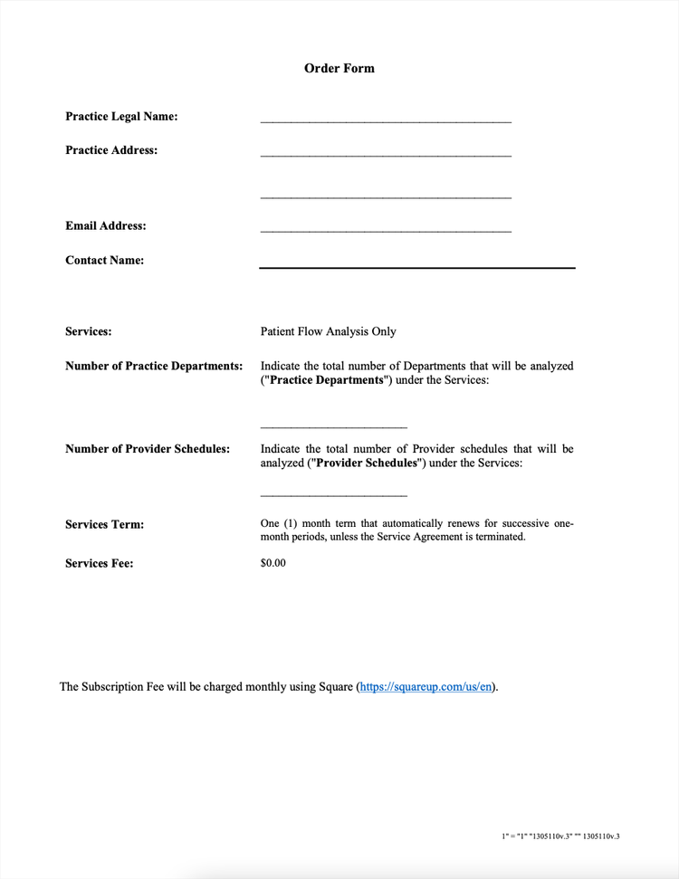 Order Form | DOCPACE | Helping providers see more patients by making ...